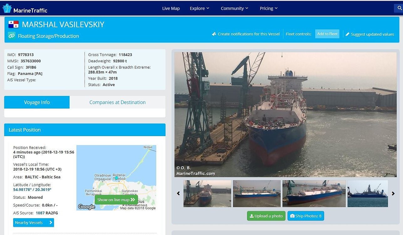 Kaliningrade prisišvartavęs SGD terminalas – iš akies luptas ...