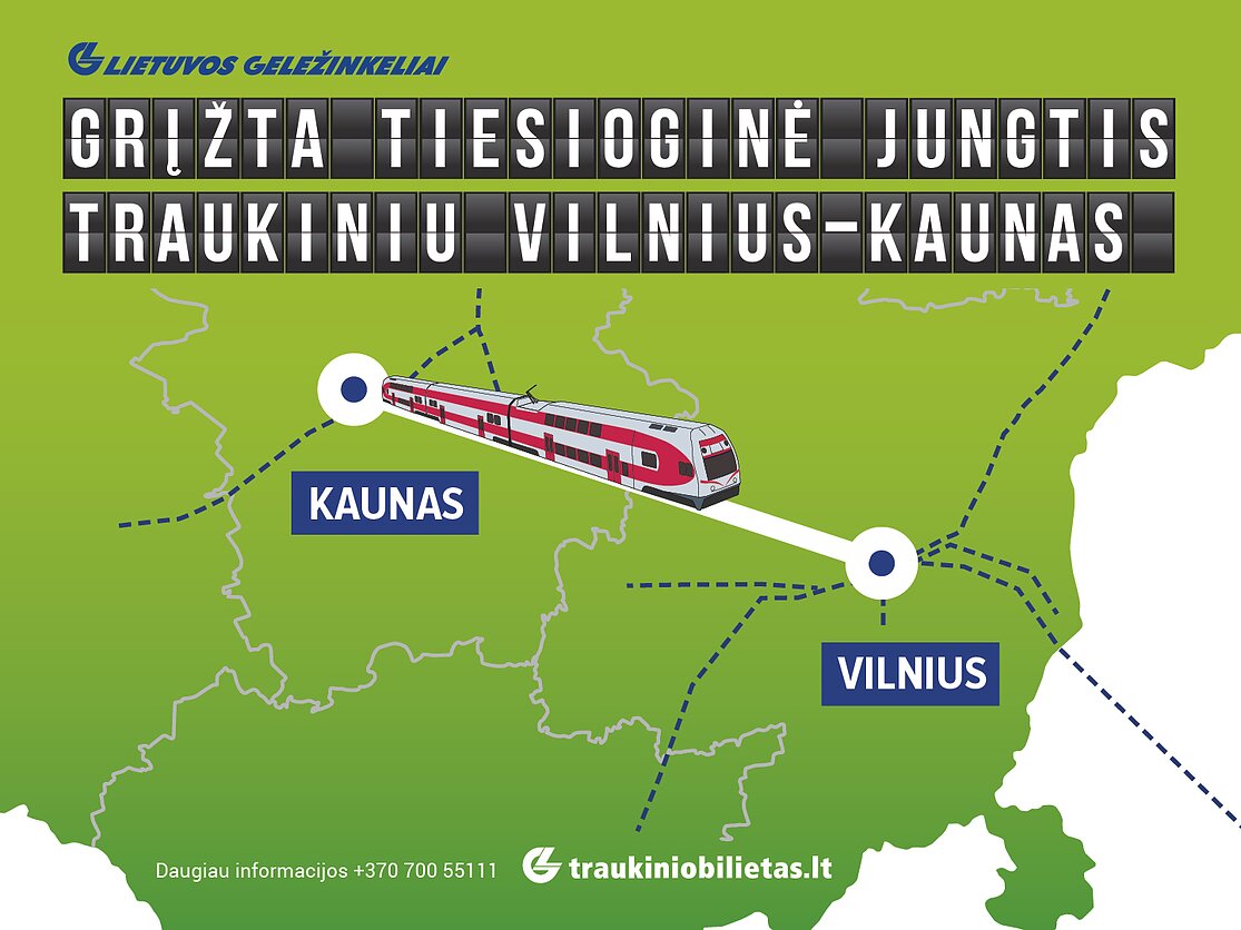 Nuo sekmadienio atnaujinami traukinių tvarkaraščiai ir 40 reisų į Kauną ...